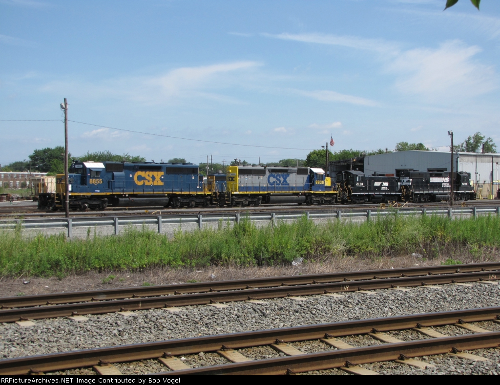 CSX 8855 + 8830; NS 2104 and 5225
